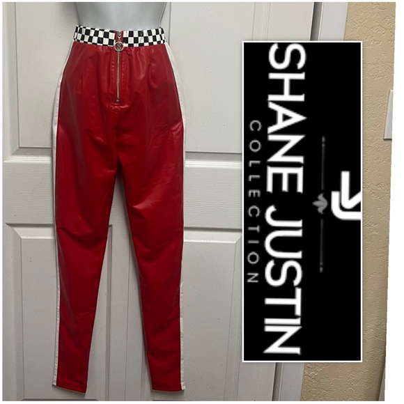 Shane Justin | Pants & Jumpsuits | Shane Justin Red Checkered Pu ...